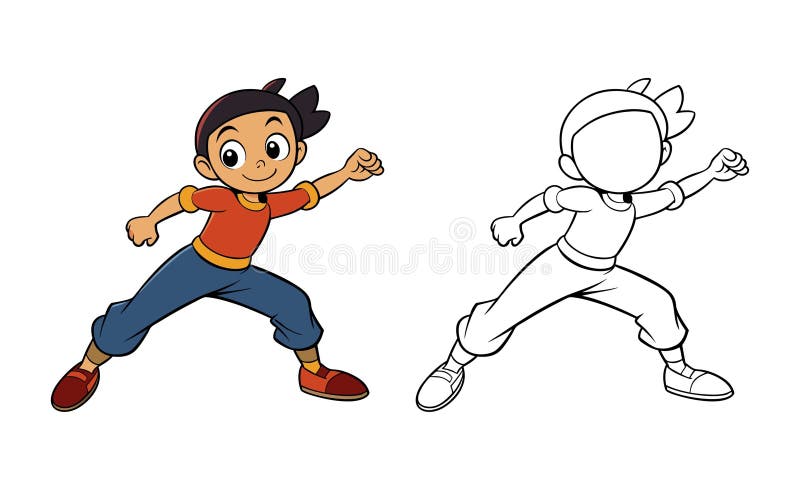 Cartoon Boy Running, Action Pose, Kid on the Move Stock Vector ...