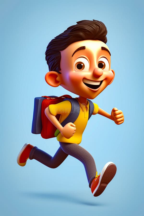 Boys Running Backpack Cartoon Stock Illustrations – 99 Boys Running ...