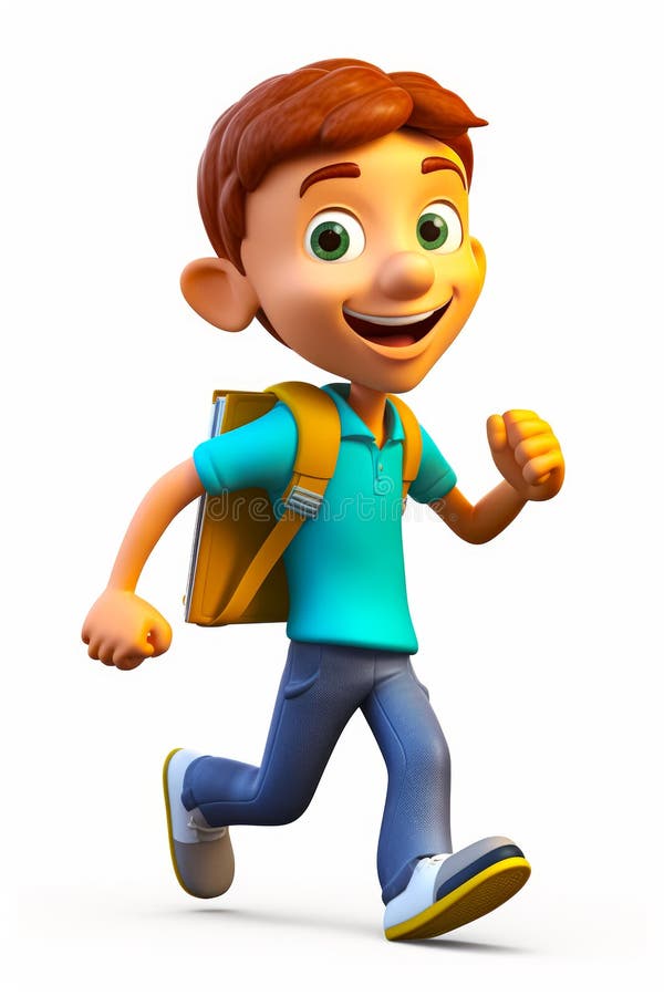 Boys Running Backpack Cartoon Stock Illustrations – 99 Boys Running ...
