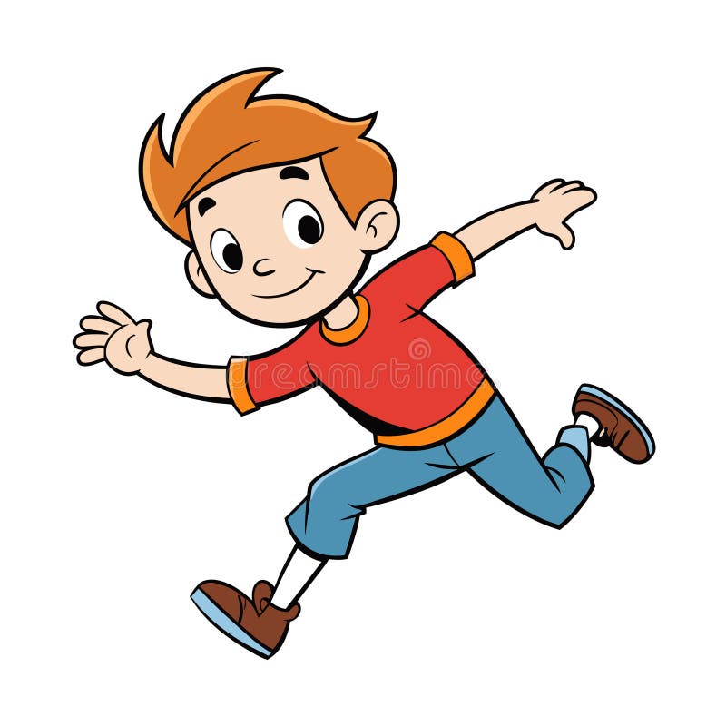 Cartoon Boy Running, Isolated Vector Illustration Stock Illustration ...