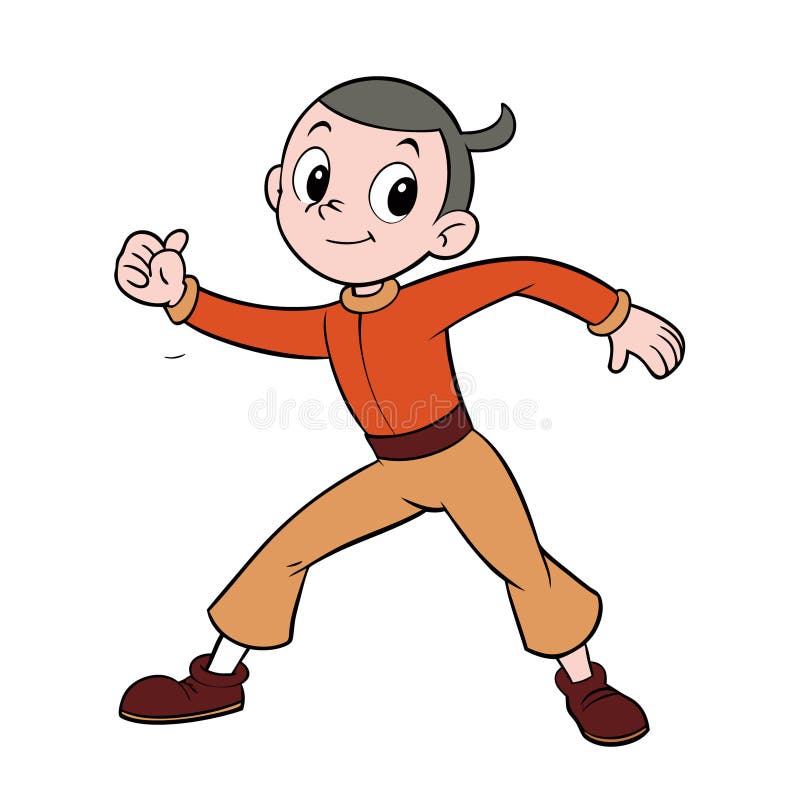 Cartoon Boy Running and Smiling Animation Style Image Stock Photo ...