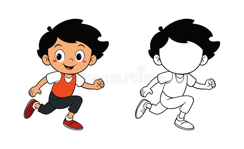 Cartoon Boy Running, Vector Illustration, Happy Child Stock Vector ...