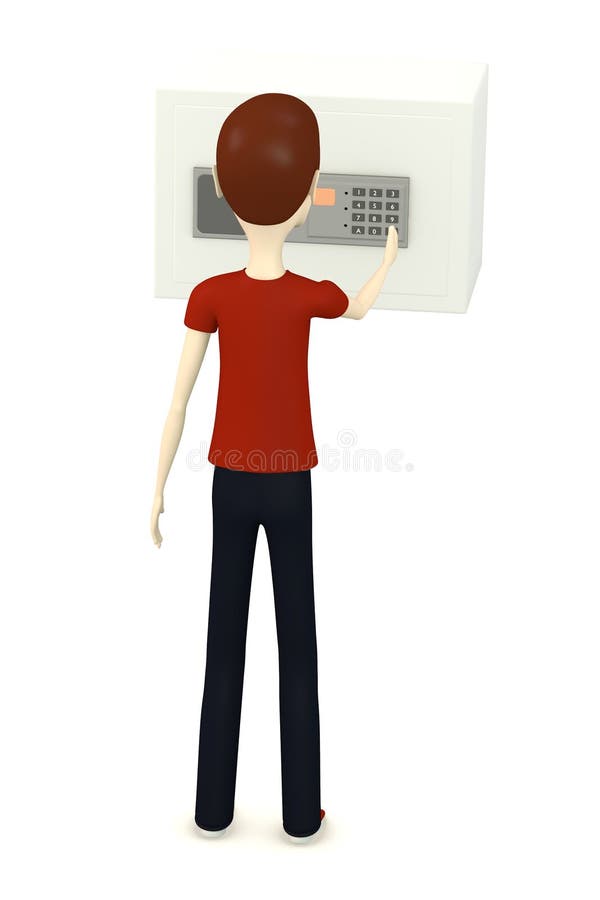 Cartoon boy with safe stock illustration. Illustration of cartoon ...