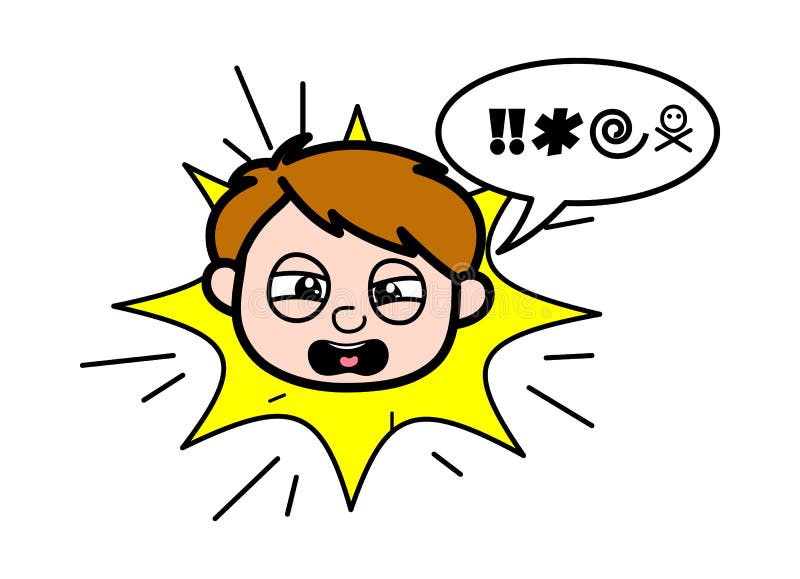 Cartoon Boy Shouting and Abusing Stock Illustration - Illustration of ...