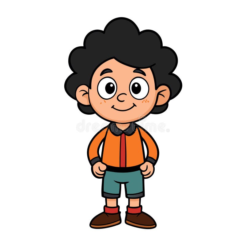 Cartoon Boy Smiling, Full Body Vector Illustration Stock Illustration ...