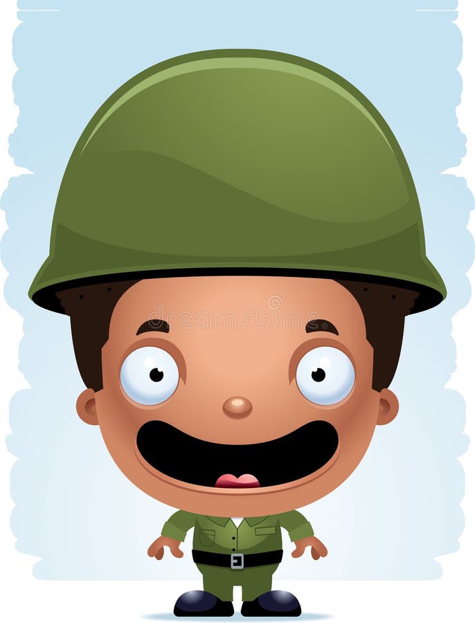Cartoon Boy Soldier Smiling Stock Vector - Illustration of clip ...