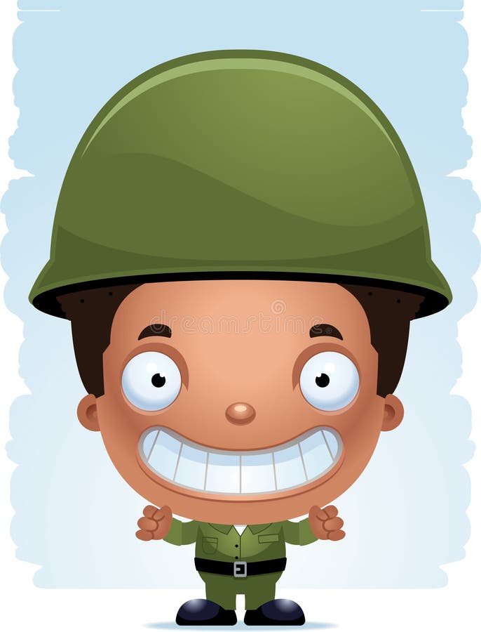 Cartoon Boy Soldier Smiling Stock Vector - Illustration of smiling ...