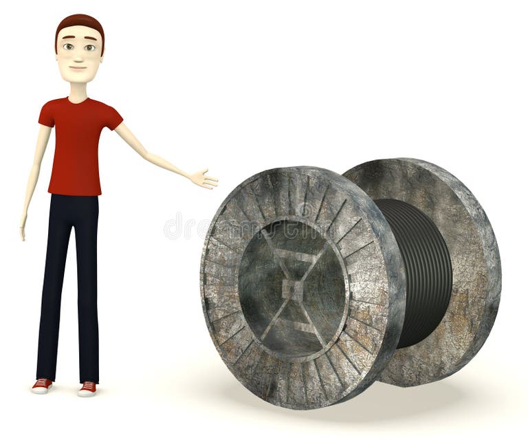 Cartoon boy with spool stock illustration. Illustration of wire - 31201646