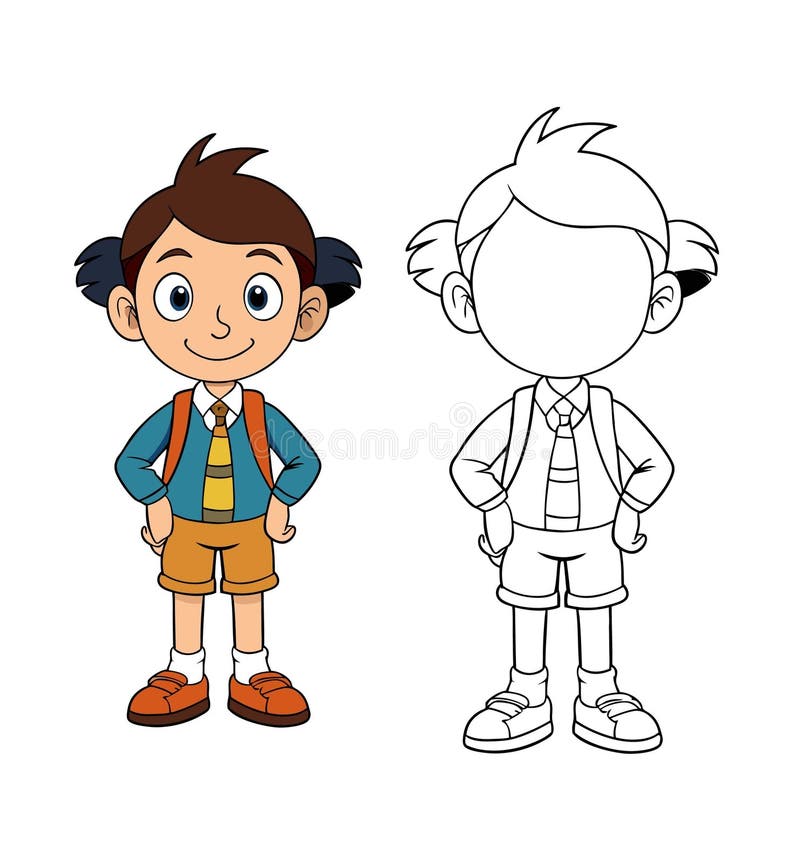 Cartoon Boy Student with Backpack Ready for School Stock Vector ...