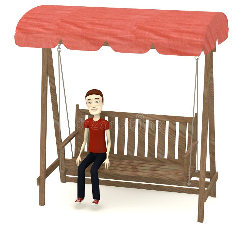 Cartoon boy on swing stock illustration. Illustration of male - 29504941