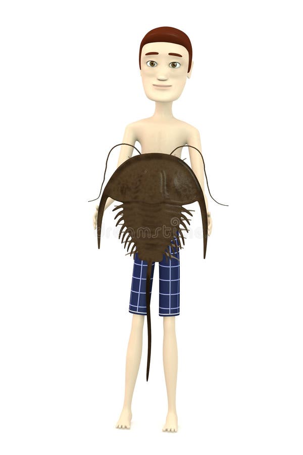 Cartoon boy with trilobite stock illustration. Illustration of ...