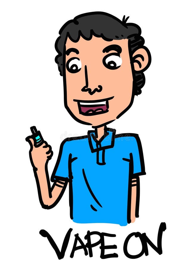 Cartoon Boy Vaping with Isolated Background Stock Vector - Illustration ...