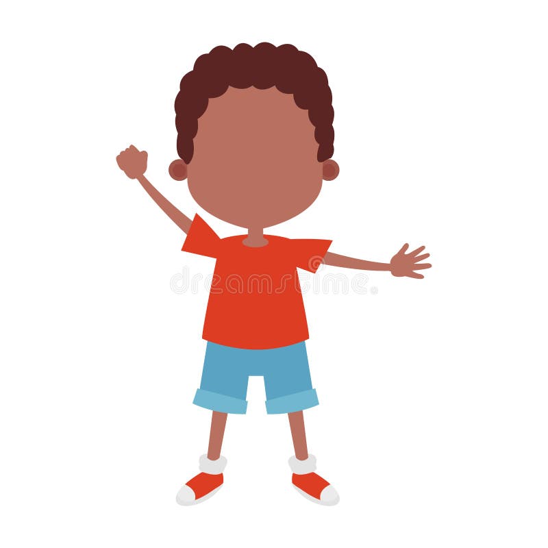 Cartoon boy waving icon stock vector. Illustration of adorable - 171081738