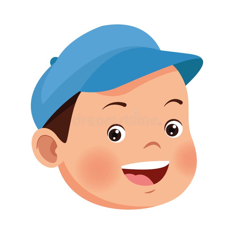 Cartoon Boy Wearing a Cap Icon, Flat Design Stock Vector - Illustration ...