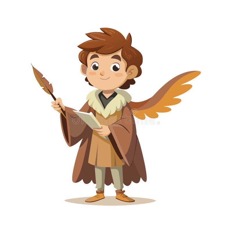 Wizard Boy Writing Spell Stock Illustrations – 5 Wizard Boy Writing ...