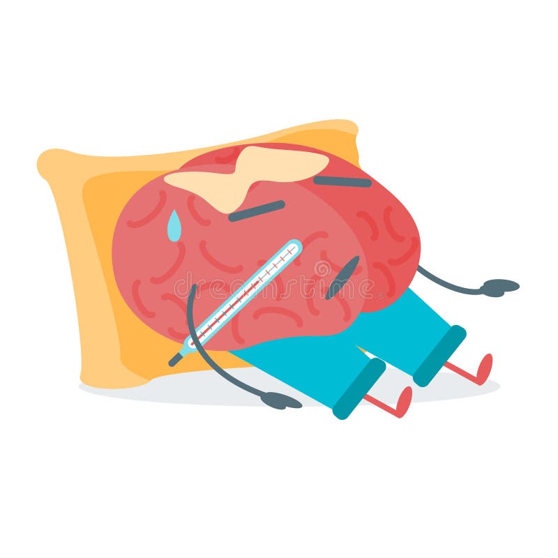 Cartoon Brain Activity. Vector Stock Vector - Illustration of activity ...