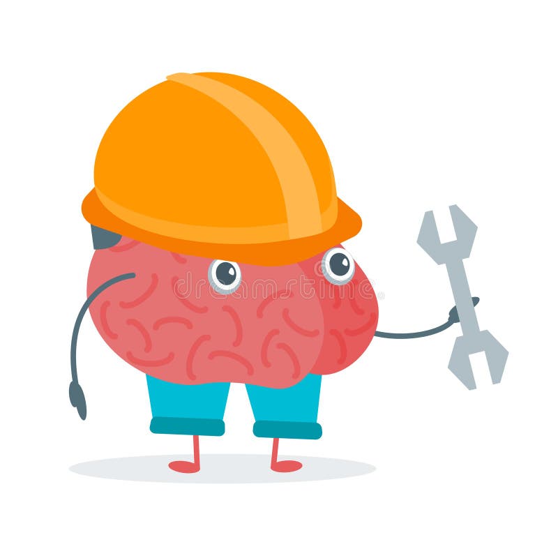 Cartoon Brain Activity. Vector Stock Vector - Illustration of education ...