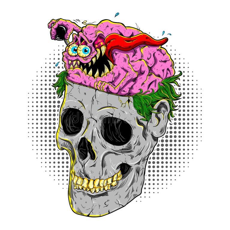 Cartoon brain control stock vector. Illustration of artwork - 258004212