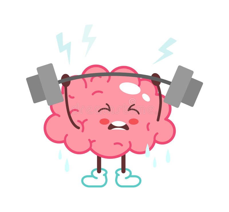 Cartoon brain in the gym stock vector. Illustration of smart - 263261907