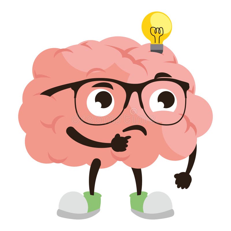 Cartoon brain having idea stock vector. Illustration of vector - 296865479