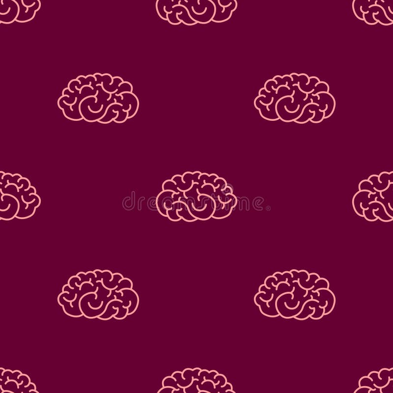 Light Pink Cartoon Brain Pattern Design Stock Vector - Illustration of ...