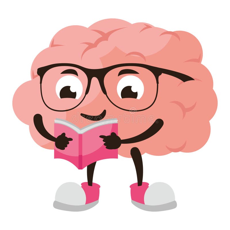 Cartoon brain reading stock vector. Illustration of imagination - 296865414