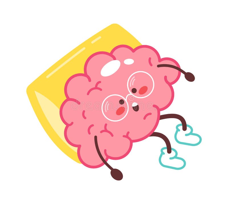 Cartoon brain resting stock vector. Illustration of head - 263262359