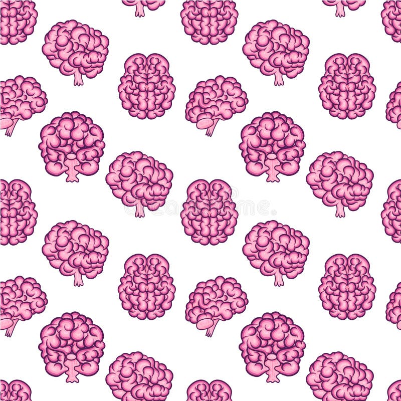 Brain seamless pattern stock vector. Illustration of decorative - 83193218