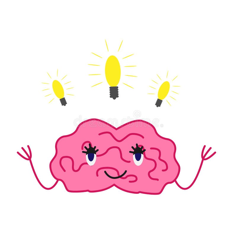 Cartoon brain vector stock vector. Illustration of happy - 143218750