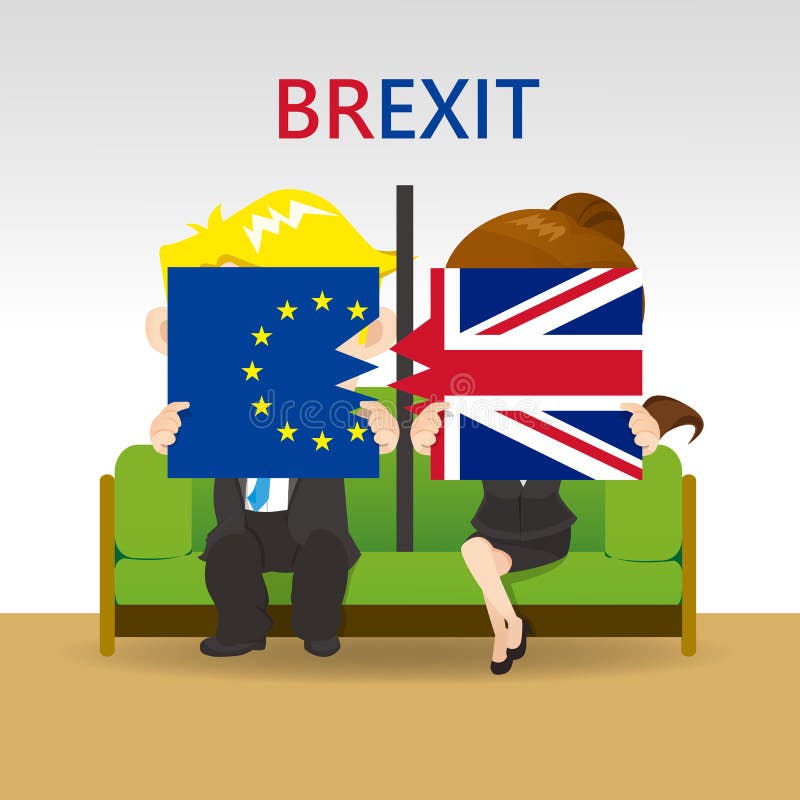 Cartoon Of Brexit Britain Or United Kingdom Or Uk Is Leaving European
