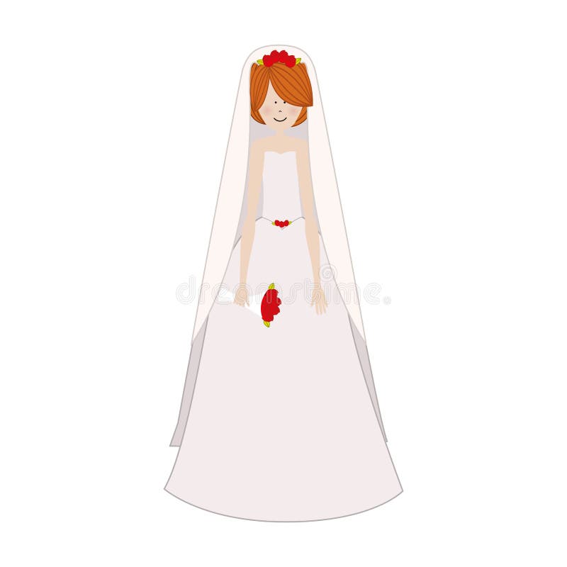 Cartoon bride icon image stock vector. Illustration of marriage - 80286802