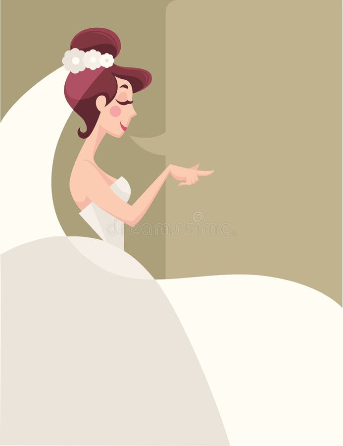 Cartoon bride stock vector. Illustration of fiancee, cartoon - 57327600