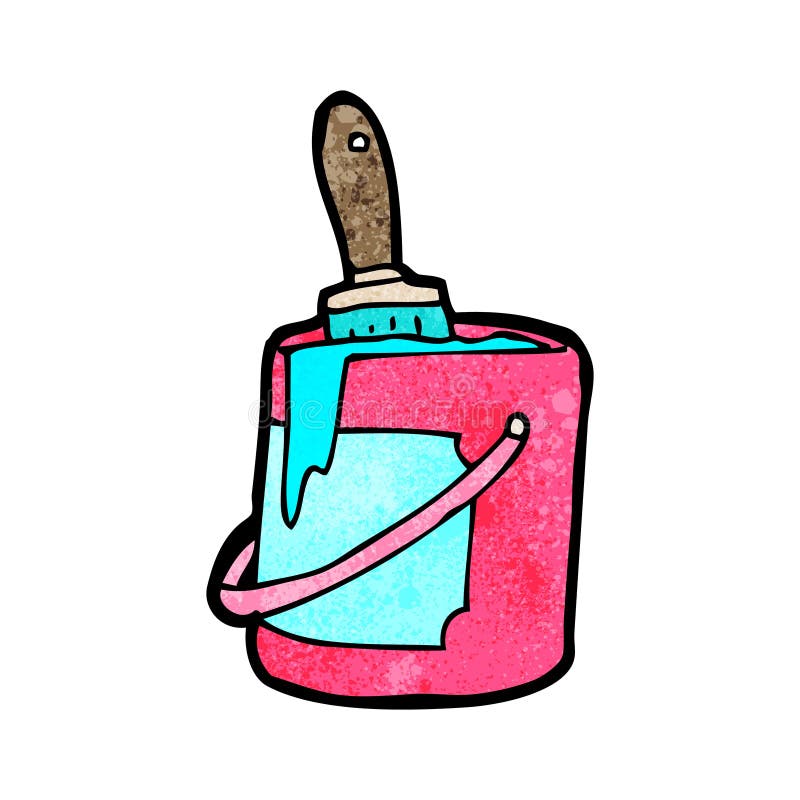 Cartoon bright paint can stock vector. Illustration of hand - 38069128