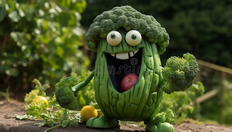 Cartoon Broccoli for Kids Learning Concept Stock Illustration ...