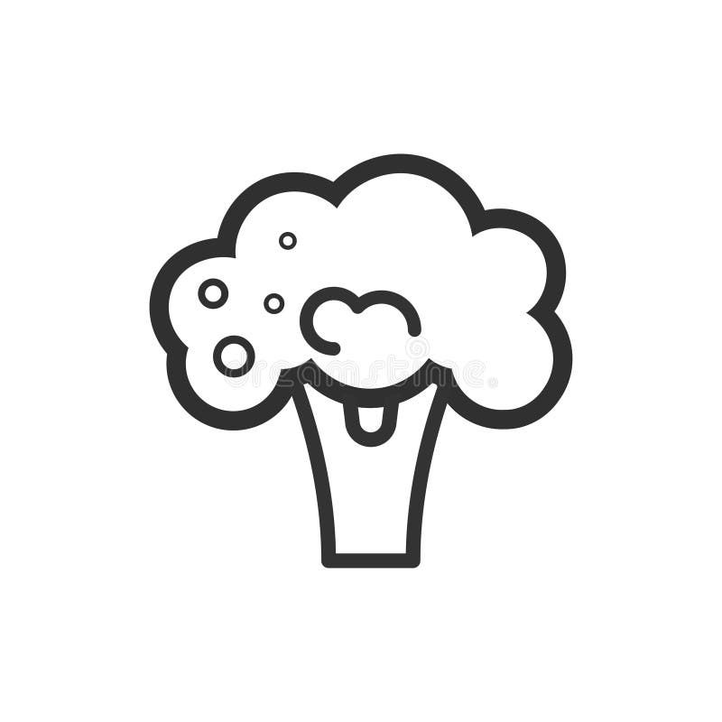 Cartoon Broccoli Vector Image Outline Stock Vector - Illustration of ...