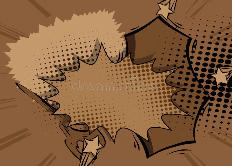 Cartoon Brown and Black Background, Comic Book Backdrop. Retro Vector ...