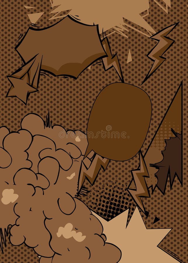 Cartoon Brown and Yellow Background, Comic Book Backdrop. Stock Vector ...