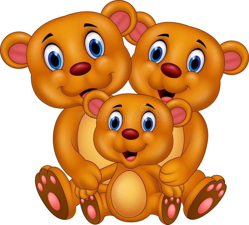 Cartoon brown bear family stock vector. Illustration of cartoon - 90768537