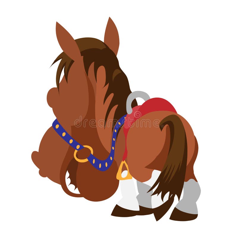 Cartoon Brown Horse. View from Horse Back Stock Vector - Illustration ...