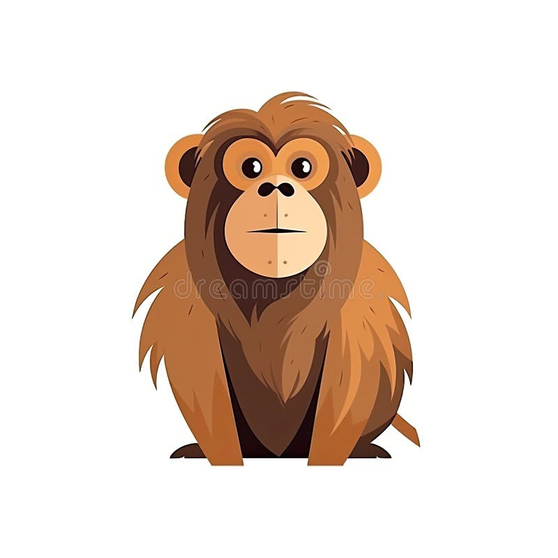 Cartoon Brown Monkey Illustration Stock Image - Image of digital ...
