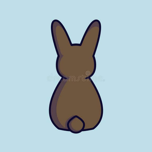Cartoon Brown Rabbit. Easter Bunny. Back View Stock Vector ...