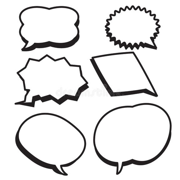 Cartoon Bubbles Text Boxes Set with Blank Text Stock Vector ...