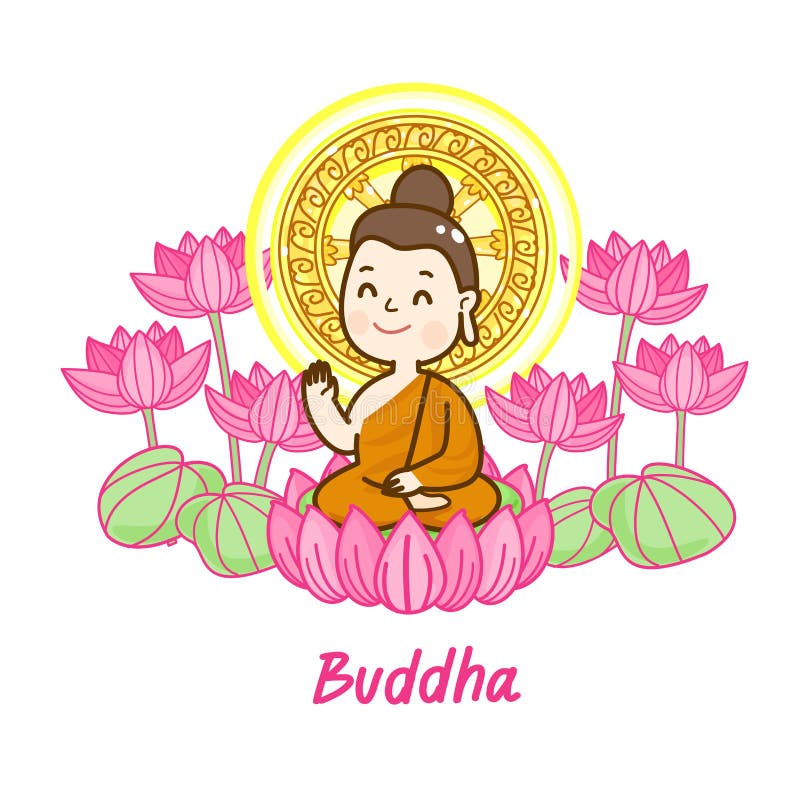 Cartoon the Buddha Character Vector. Stock Vector - Illustration of ...
