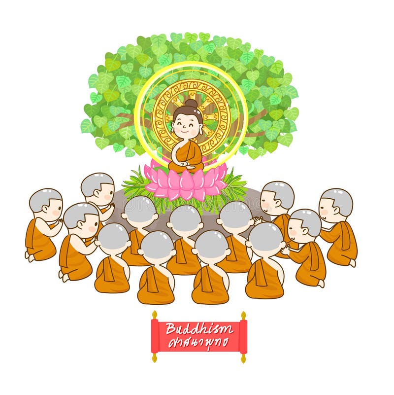 Cartoon the Buddha Character Vector. Stock Vector - Illustration of ...