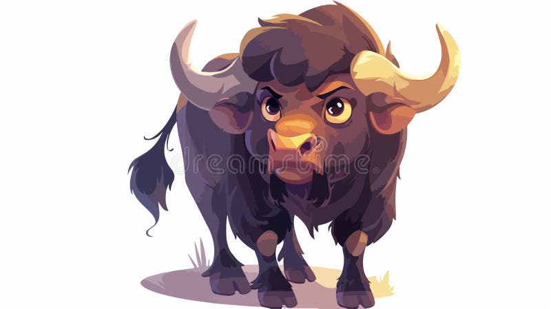 Cartoon Buffalo Animal Vector Illustration for Designs and Projects ...