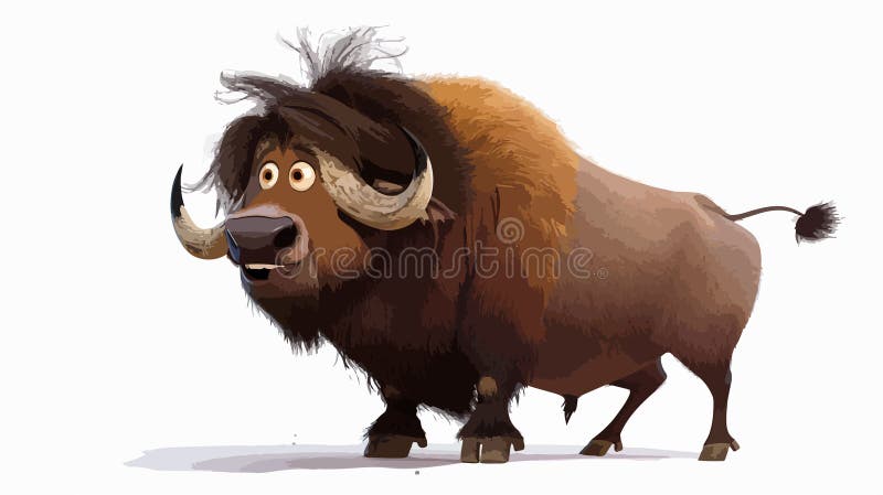 Cartoon Buffalo Animal Vector Illustration for Designs and Projects ...