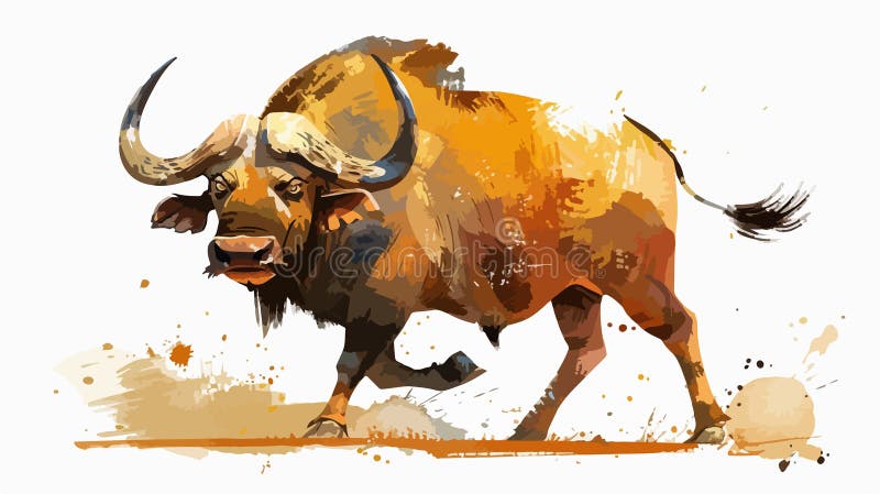 Cartoon Buffalo Animation Vector Illustration for Creative Projects ...