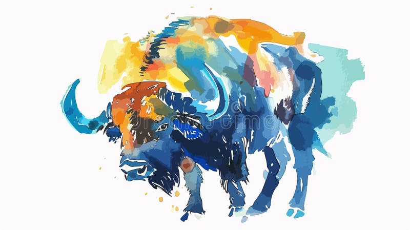 Cartoon Buffalo Animation Vector Illustration for Creative Projects ...