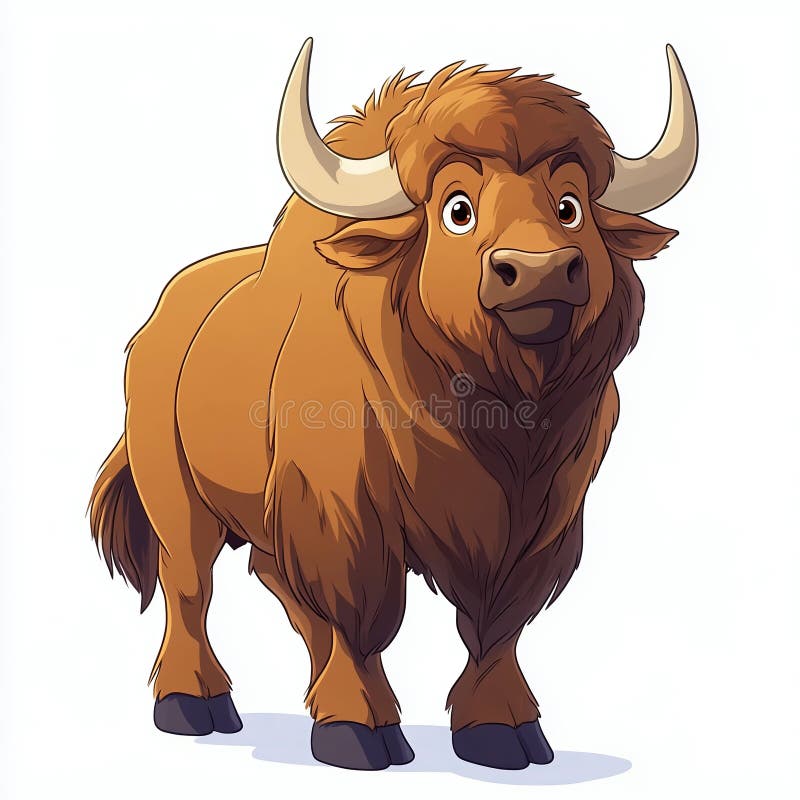 Cartoon Buffalo stock illustration. Illustration of cartoon - 376464721