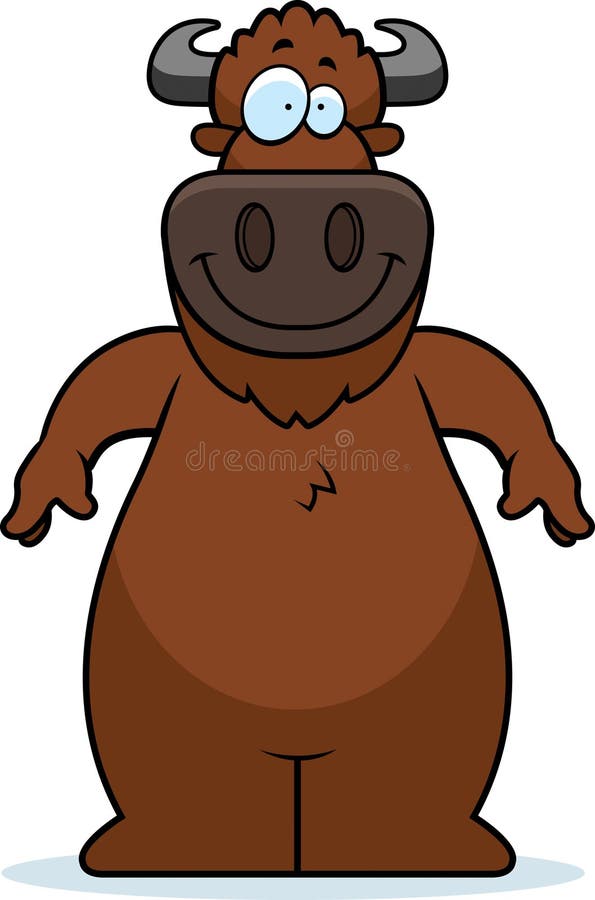 Cartoon Buffalo Smiling stock vector. Illustration of cartoon - 47474621